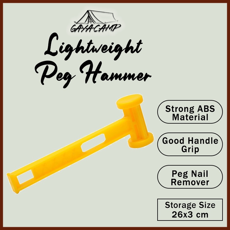 GAYACAMP Portable PE Camping Hammer 🔨 Multipurpose Stainless Steel ...