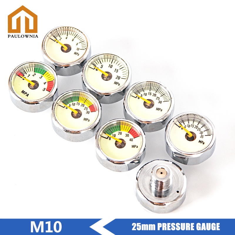 1PCS 25mm High Pressure Gauge PCP Air Refilling 5Mpa 10Mpa 20Mpa 30Mpa 35Mpa 40Mpa 1 Inch ...