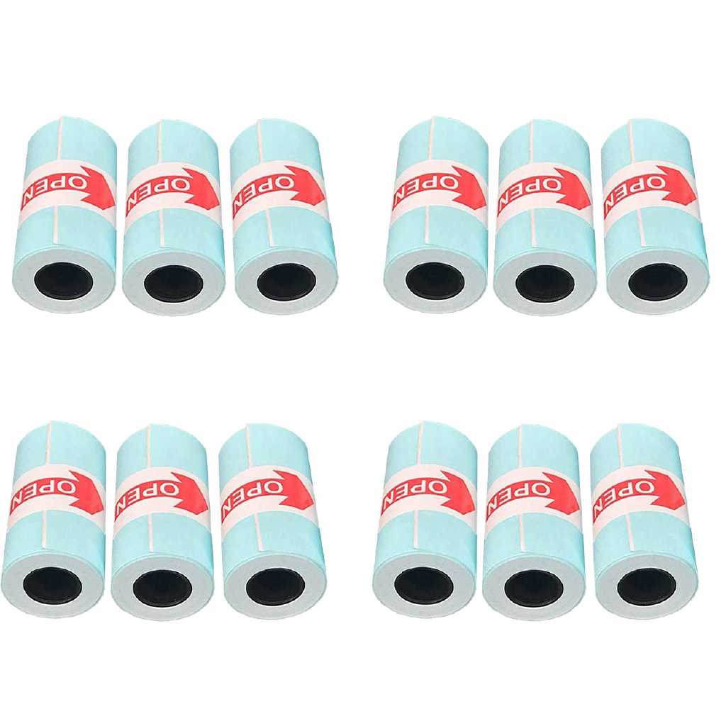 ⚡12 Rolls Sticker Thermal Paper 57mm x 30mm Self-Adhesive Thermal ...