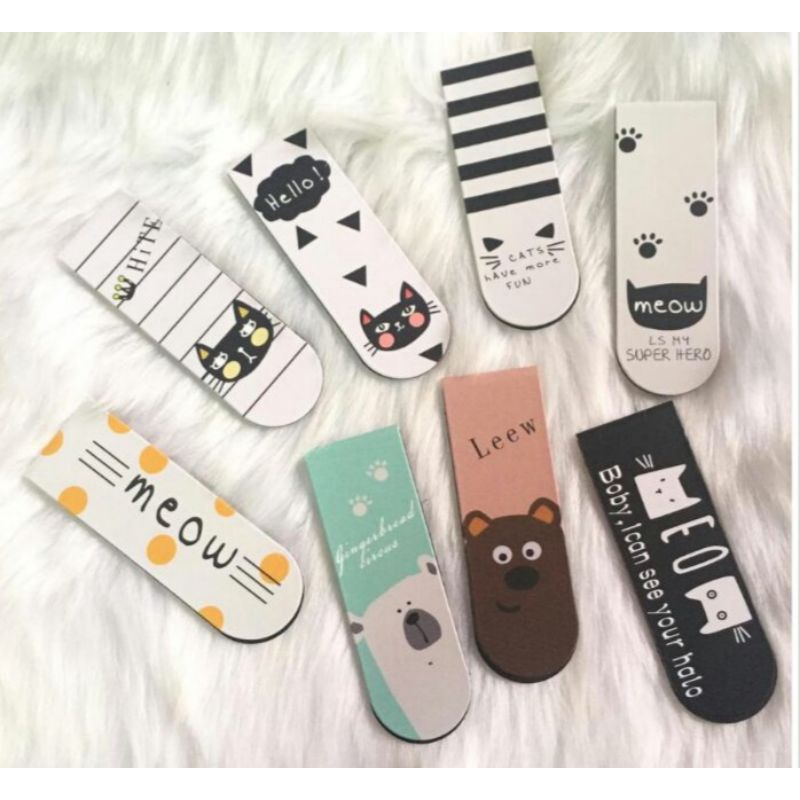 1pc Magnet Bookmark Cute Cat Meow Cherry Blossom Magnetic Bookmark ...