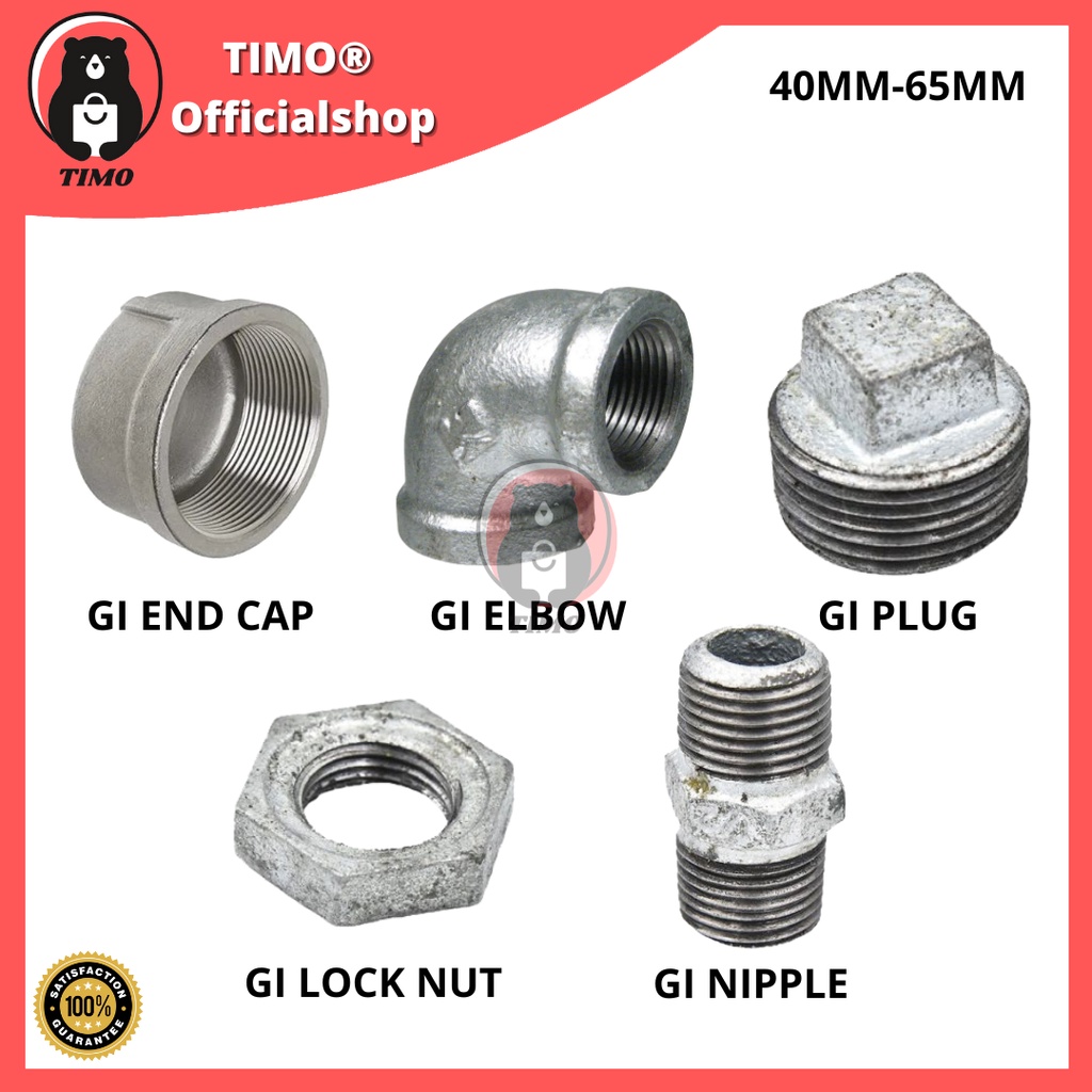 40MM-65MM Galvanized Iron GI Elbow End Cap Multi Type Pipe Fitting ...