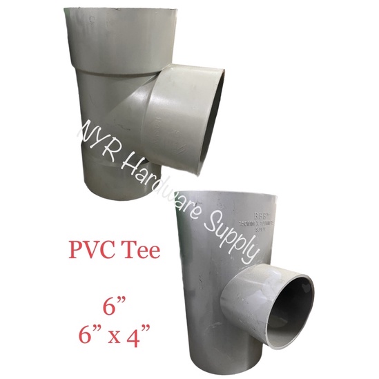 Pvc Tee 6” / 6”x4” Reducing Tee 150mm / 150x100mm Grey Pvc Tee ...