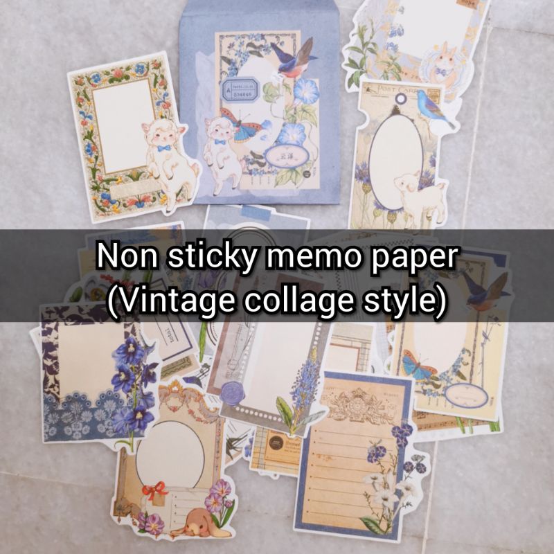 Non sticky memo paper set (vintage collage style) | Shopee Malaysia