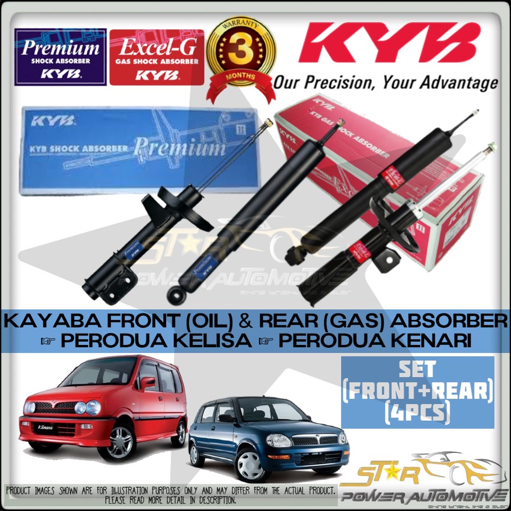 KAYABA KYB PREMIUM EXCEL G Perodua Kelisa / Kenari Oil + Gas Shock Strut Absorber ( FRONT 2PCS ...