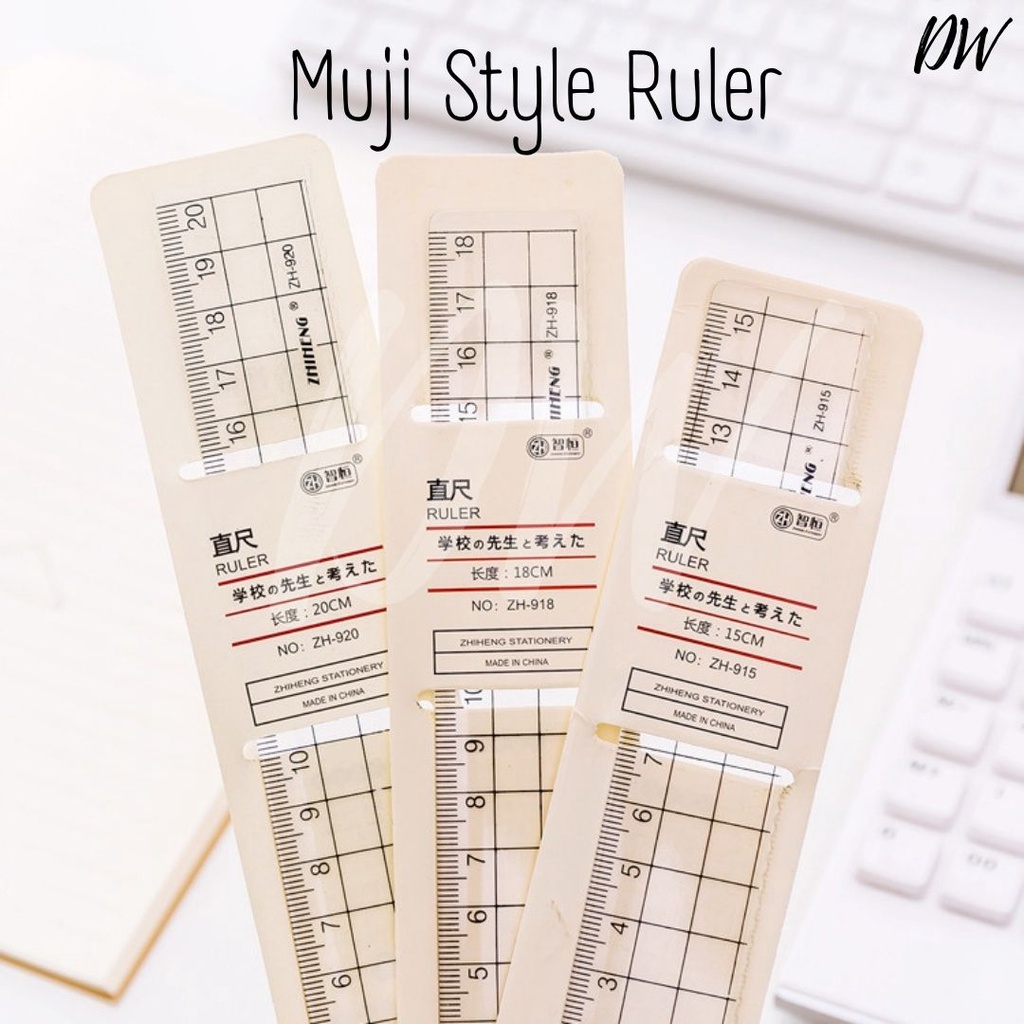 [DW] Muji Style Transparent Ruler 15cm Student Drawing Measurement ...