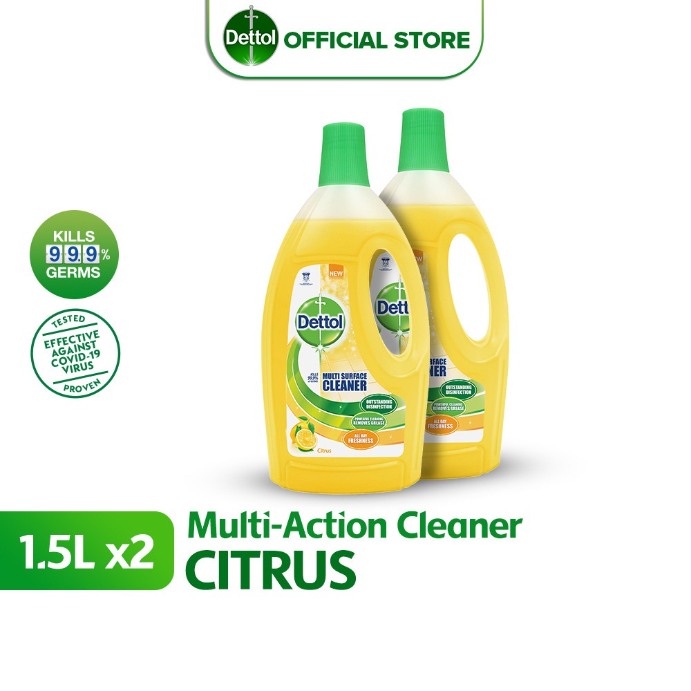 Dettol Multi Action Cleaner - Citrus (1.5L x 2) | Shopee Malaysia