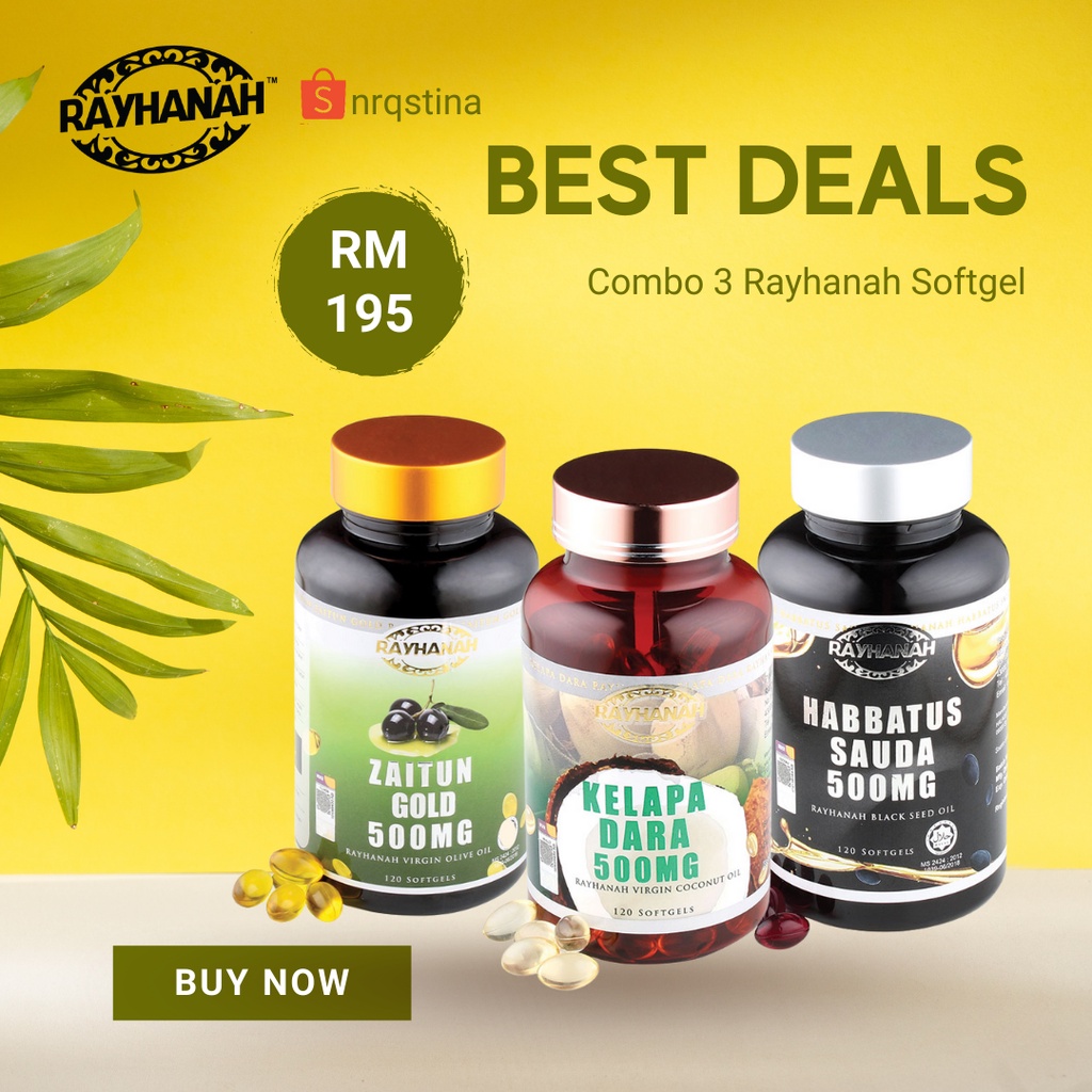 💥PROMOSI💥Rayhanah Set 3: Habbatussauda+Zaitun+Kelapa Dara(expired 7/25 ...