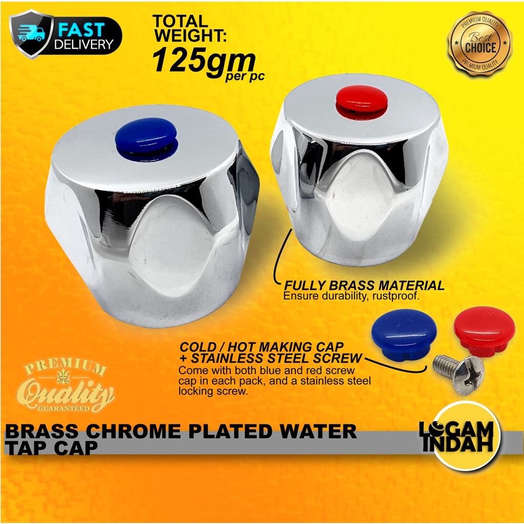 (ORIGINAL) DOE WATER TAP CAP / TAP COVER / ABS CHROME PLATED WATER TAP ...