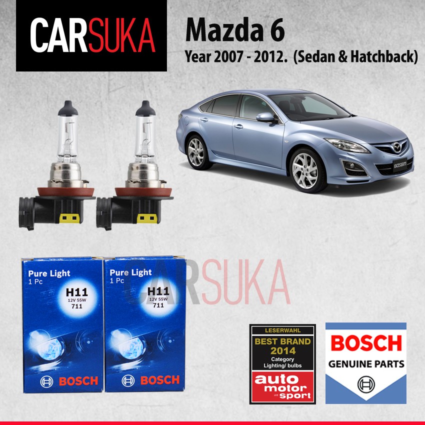 Bosch Headlamp HeadLight H11 Light Bulbs for Mazda 6, year 2007 - 2012 ...