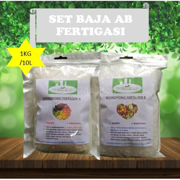 1KG/10L Set Baja AB Fertigasi Hydroponic Buah Sayur Daun Cili ...