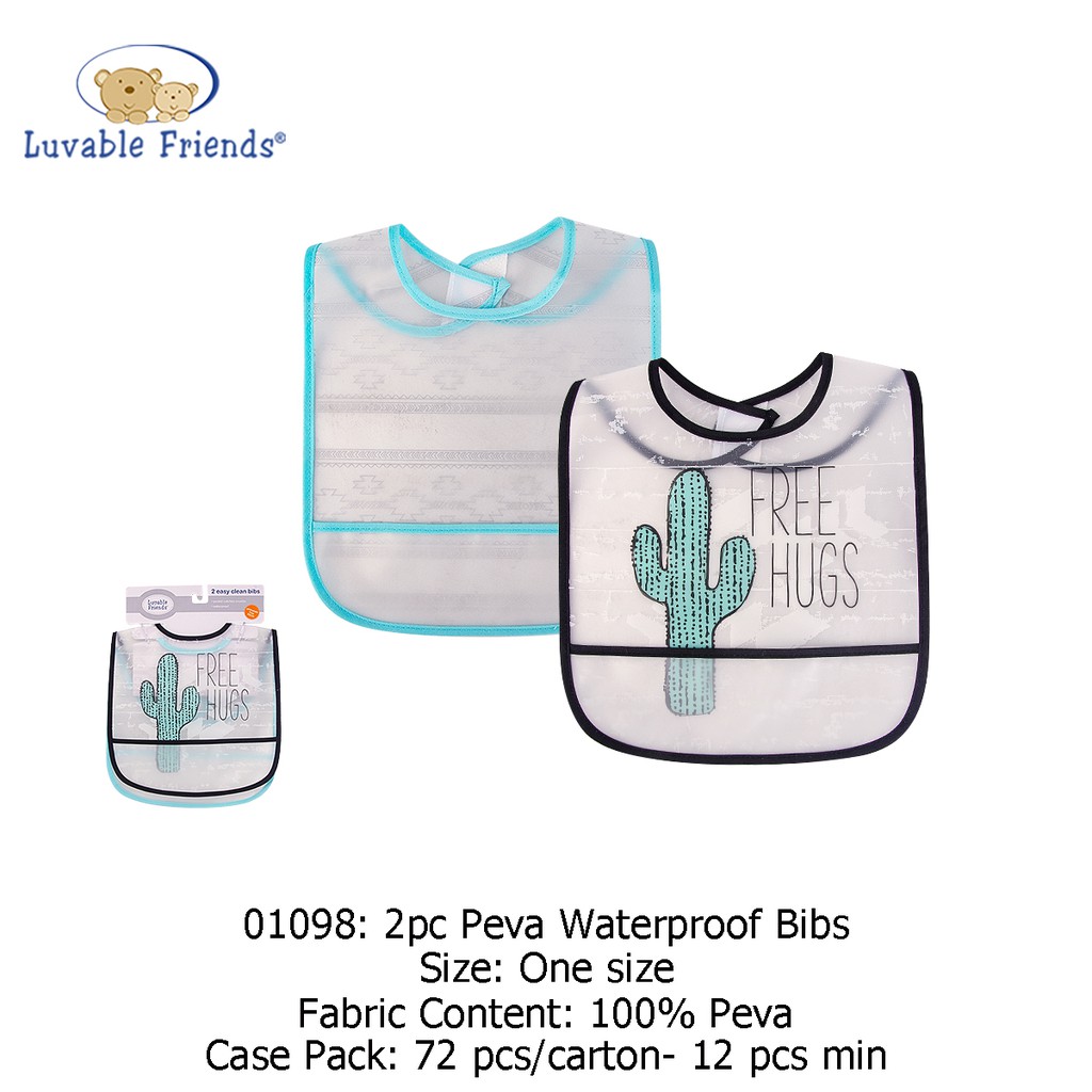 Luvable Friends PEVA Waterproof Bib (2's/Pack) 01098 | Shopee Malaysia