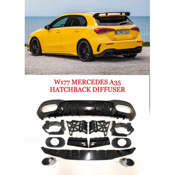 Mercedes A180 A200 A200 W177 ABS Spoiler With Glossy Black Colour ...