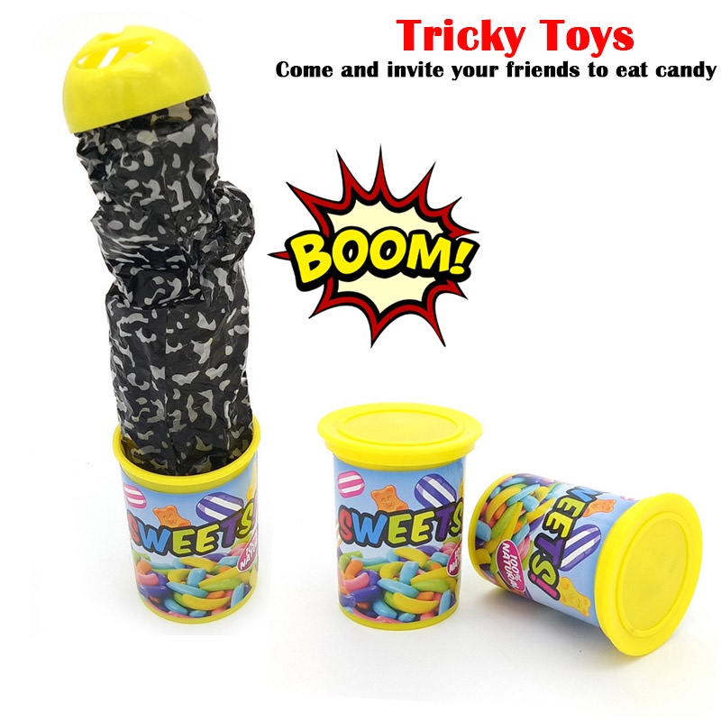 Funny Candy Can Jump Spring Snake Toy Gift April Fool Day Halloween ...