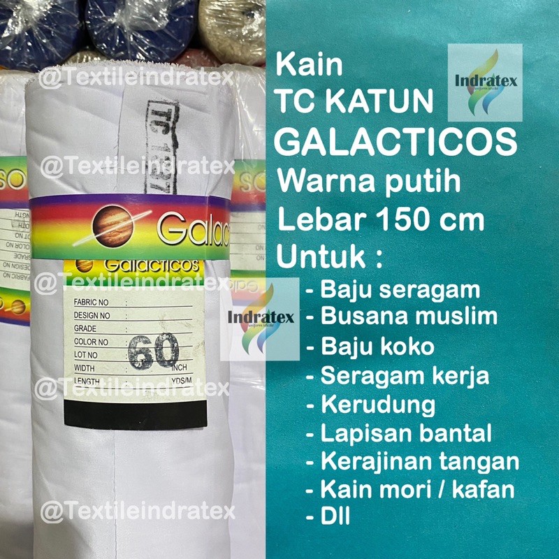 KEMEJA PUTIH KATUN (per Half meter) THICK WHITE JAPANESE COTTON FABRIC ...