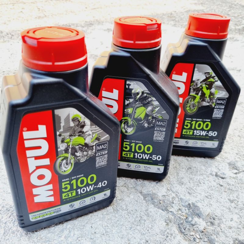 MOTUL 5100 10W40 / 15W50 4T OIL MINYAK HITAM 100% ORIGINAL MOTUL FRANCE MOTORCYCLE ENGINE OIL 1L ...