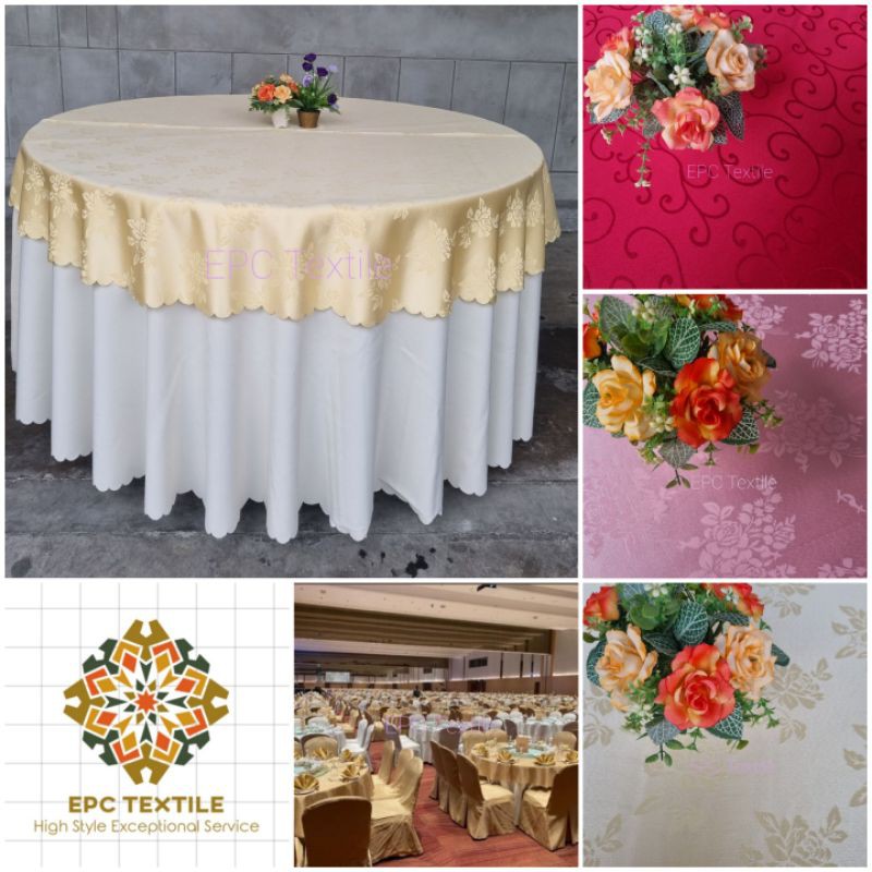 5 Kaki Alas Meja Corak Bulat (2.00 Meters) 5' Round Jacquare Table ...