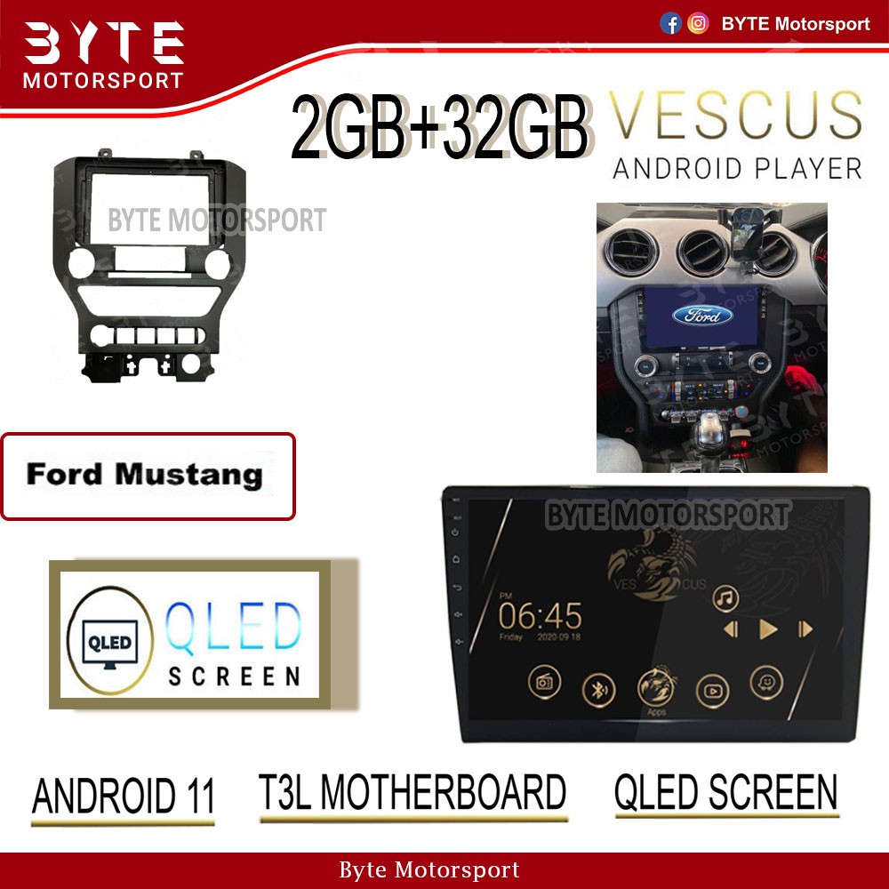🦂VESCUS 🦂[2+32] DSP 📳4G Sim📳 Octa-Core Processor QLED Screen Ford Mustang Android Player T3L ...