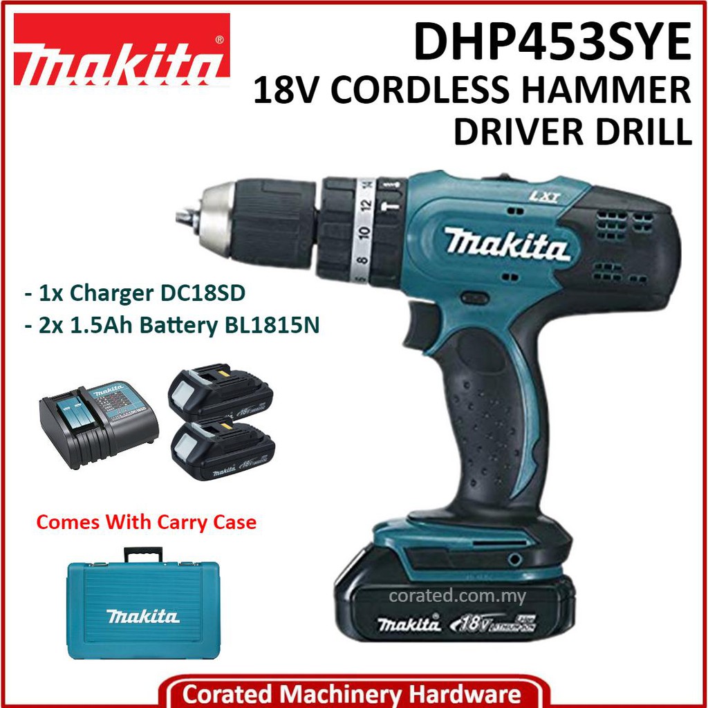 [CORATED] Makita DHP453Z/SYE/RFE/RME 18V 13mm Cordless Hammer Driver ...
