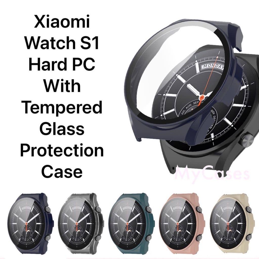 Xiaomi Watch S1 Hard PC With Tempered Glass Protection Case | Shopee ...