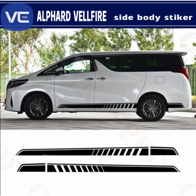 Vemart alphard vellfire car side body stiker accessories 2008-2021 ...
