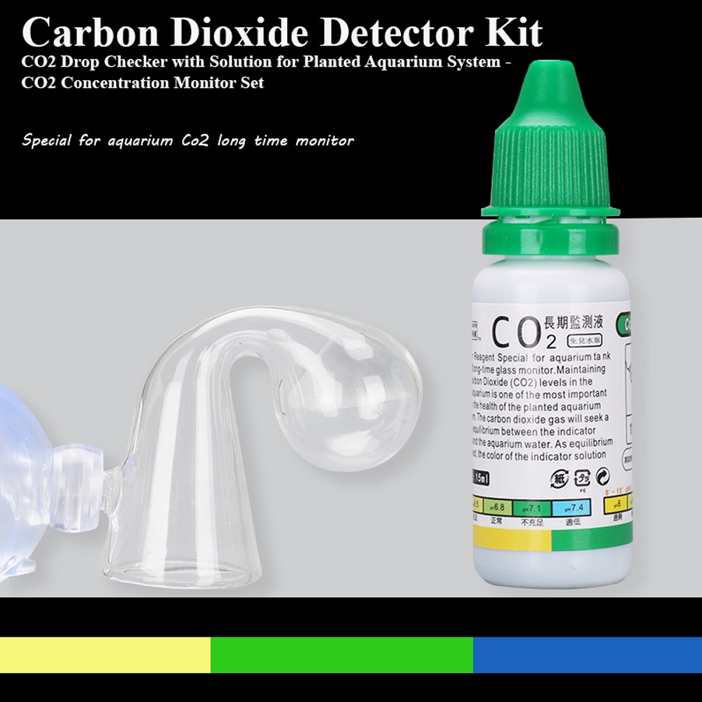 CO2 Test Kit for Aquarium Plant Tank 二氧化碳浓度检测器水族水草缸造景CO2含量玻璃监测器检测液 ...