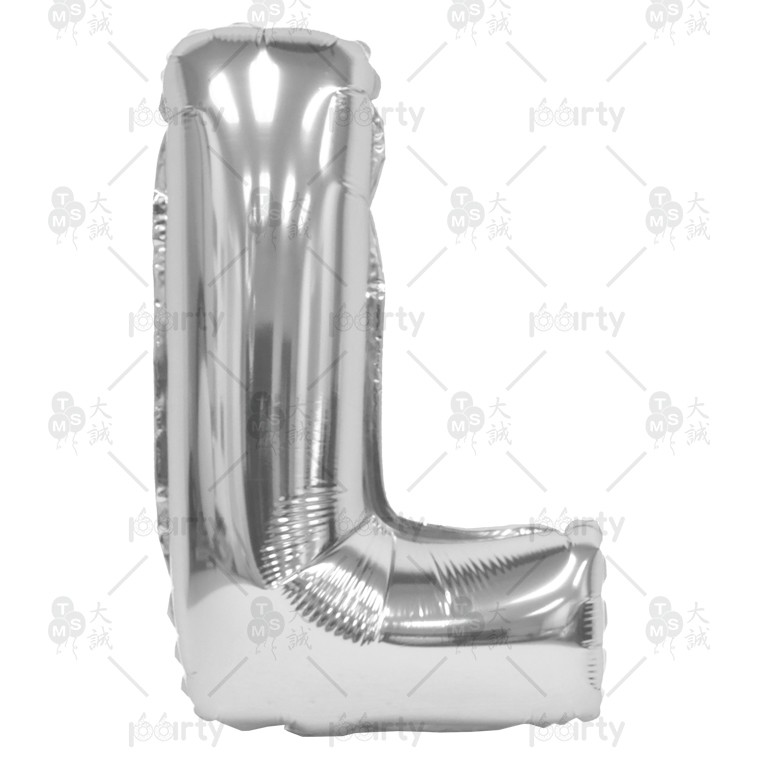 Foil Balloon - 16inch Foil Balloon Alphabet L - Silver 16寸银色数字铝气球套装 ...