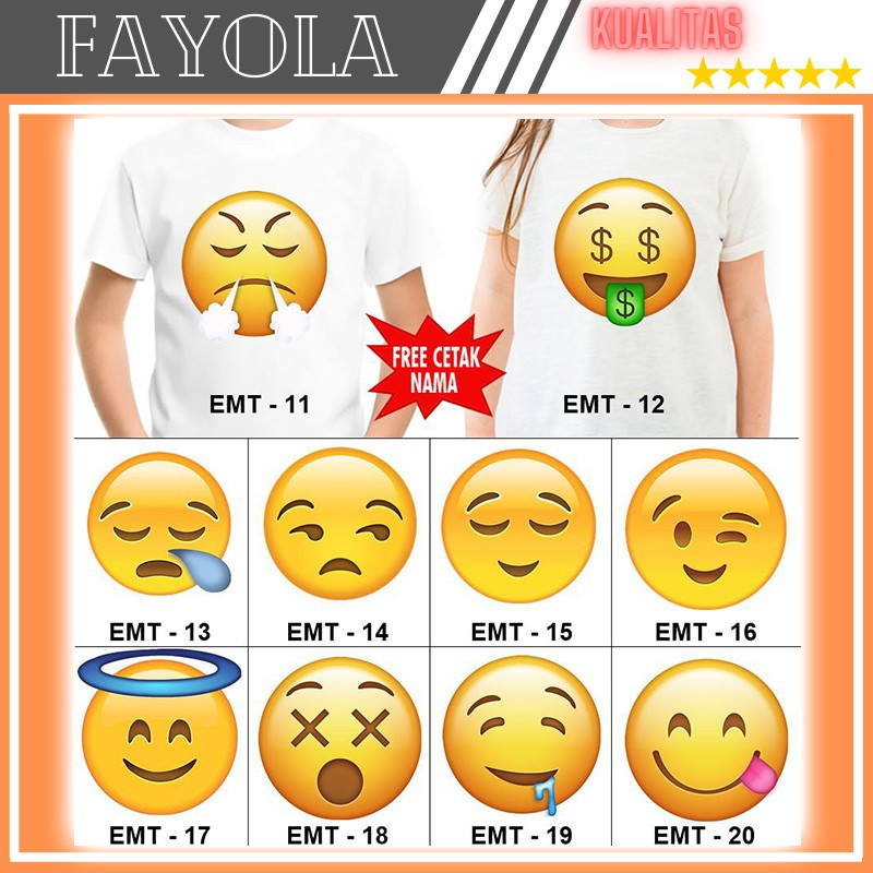 Emoji Emoticon Shirts For Children And Adults Couple T-Shirts Family ...