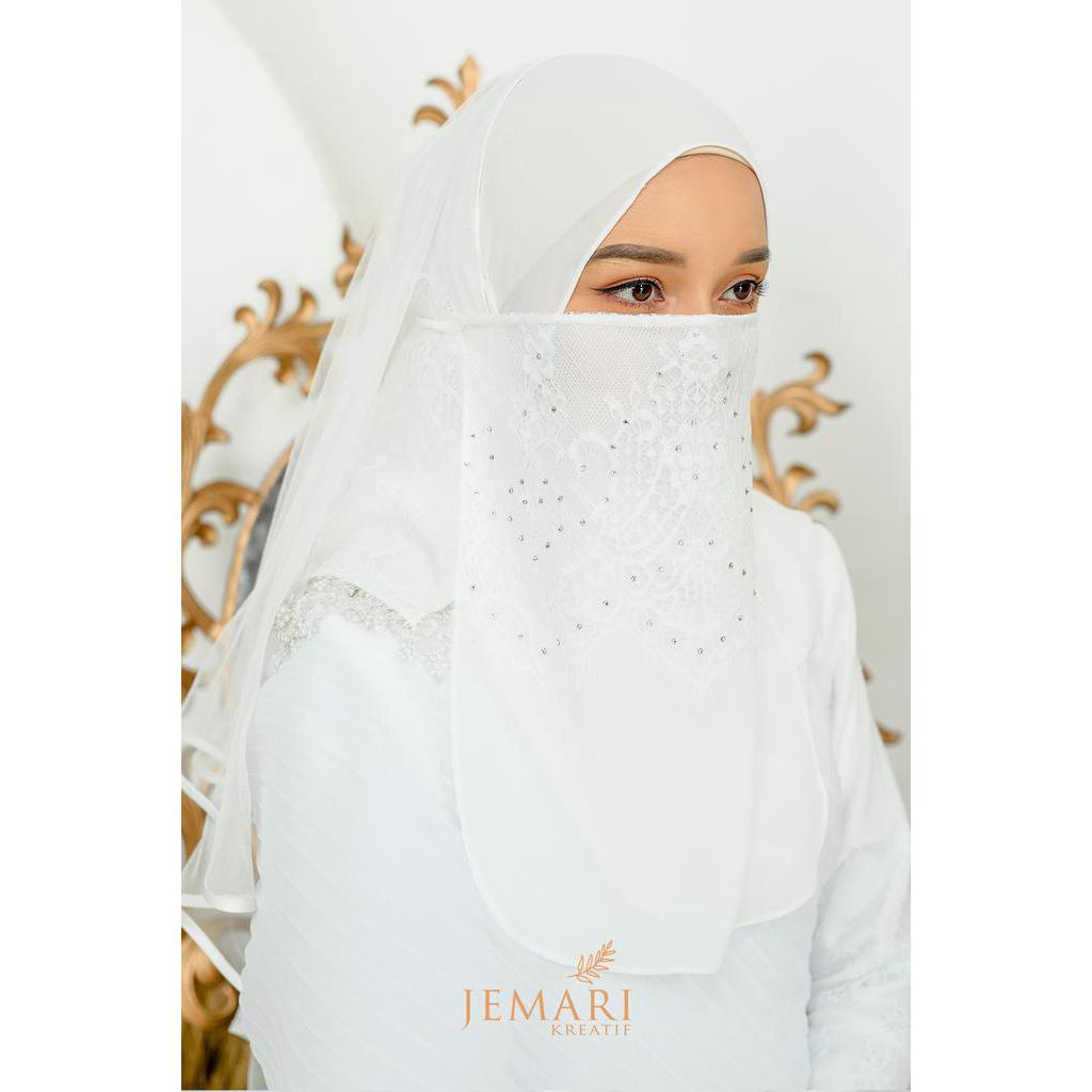 Bridal Niqab French Lace Offwhite Exclusive Niqab Wedding Niqab Fashion ...