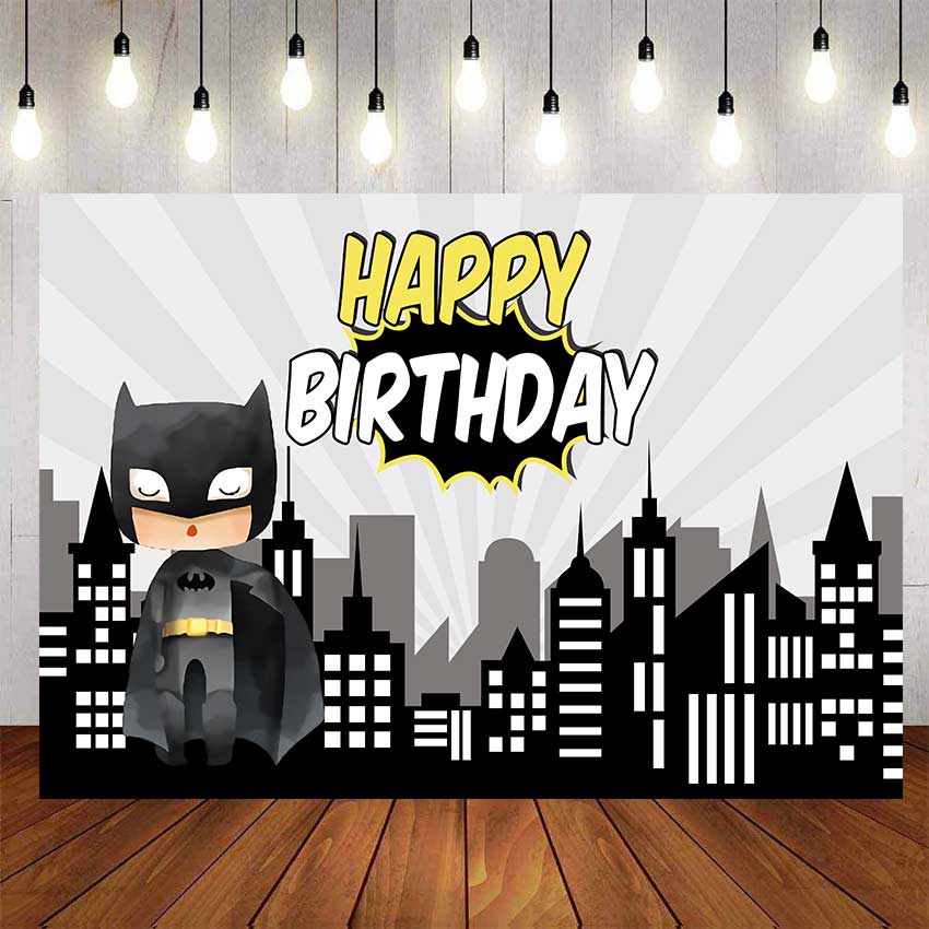 Cute Little Batman Duperhero Birthday Backdrop For Photography Baby ...