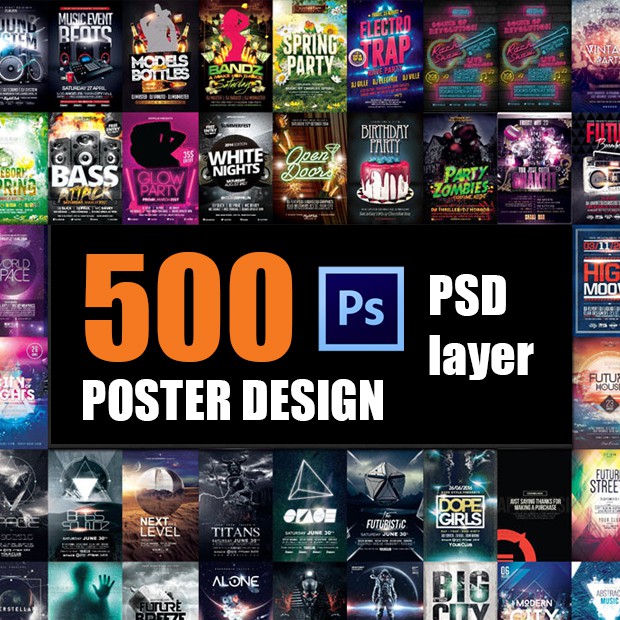 PSD format for Graphic Design, Printing, website - 500 Poster ...