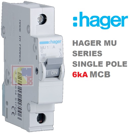 HAGER MU SERIES 10A/20A 1P 6kA MCB (OLD STOCK) | Shopee Malaysia