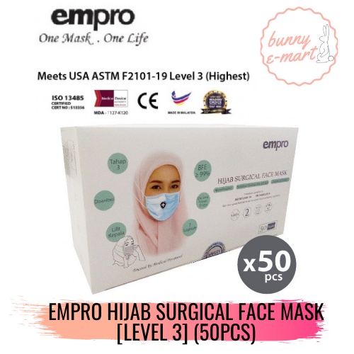 Empro Hijab Surgical Face Mask BFE ≥99% - 50pcs | Shopee Malaysia