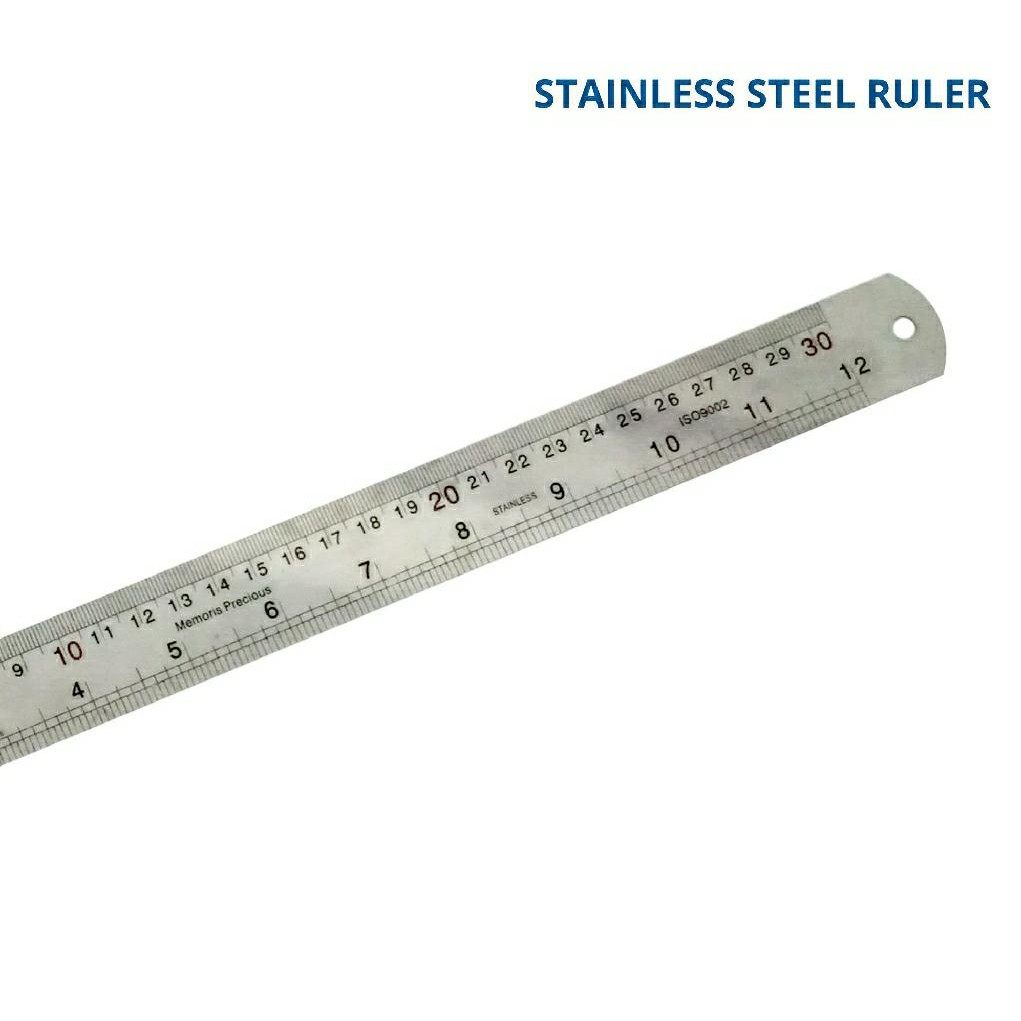 Pembaris Besi Panjang Stainless Steel Ruler Pembaris Sekolah Stationery School Alat Tulis ...