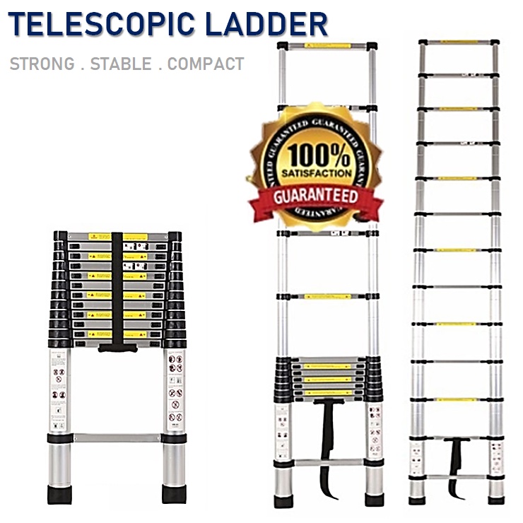( LD1 ) 11 Steps 320CM Extendable Foldable Aluminium Telescopic Pole Ladder / Tangga | Shopee ...