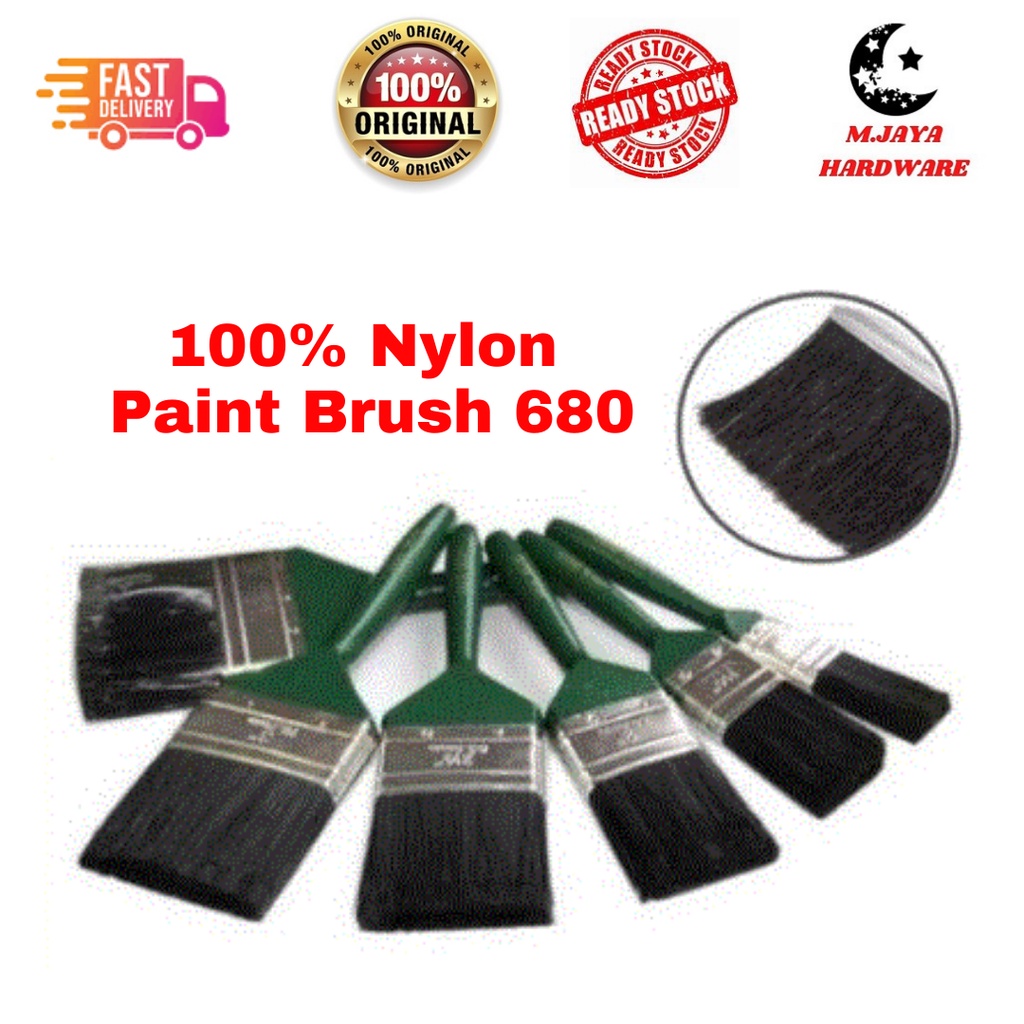 100% HALAL Nylon Synthetic Fiber Paint Brush Painting Brush Nylon Paint Brush 100% Halal Berus ...