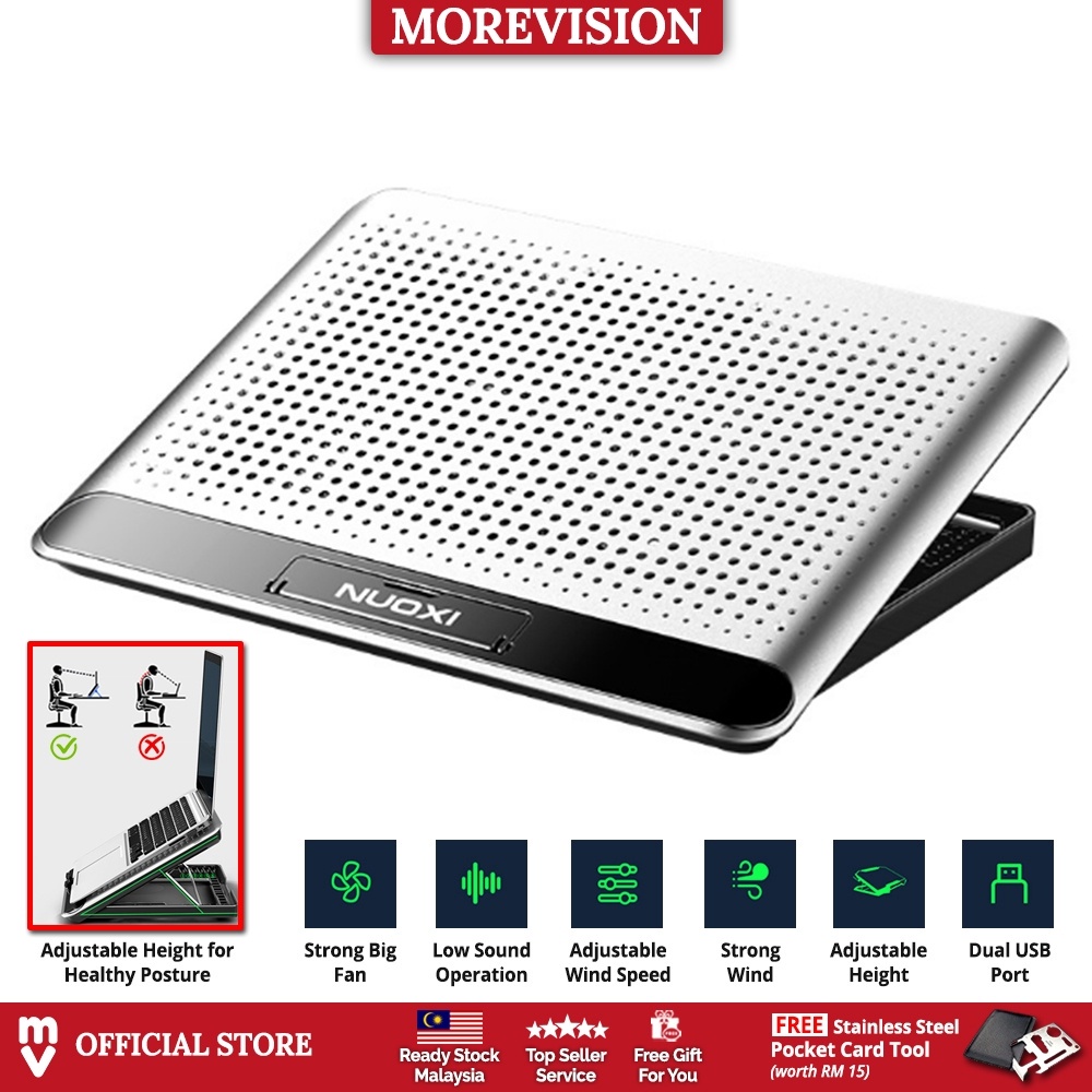 Q5 Powerful USB Laptop Cooler Pad with Laptop Stand Ice Cooling Mute ...