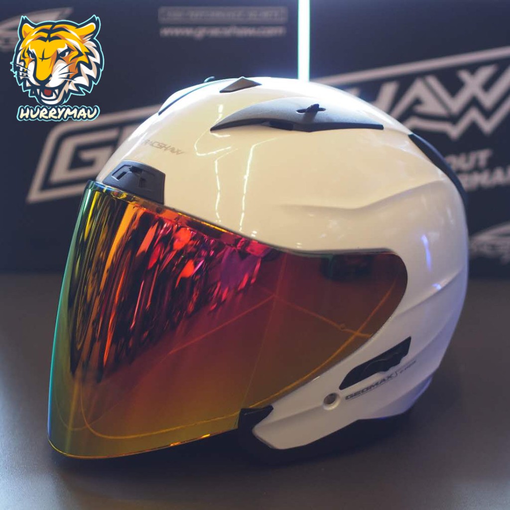 GRACSHAW DOUBLE VISOR HELMET🇲🇾 GEOMAX WHITE | Shopee Malaysia