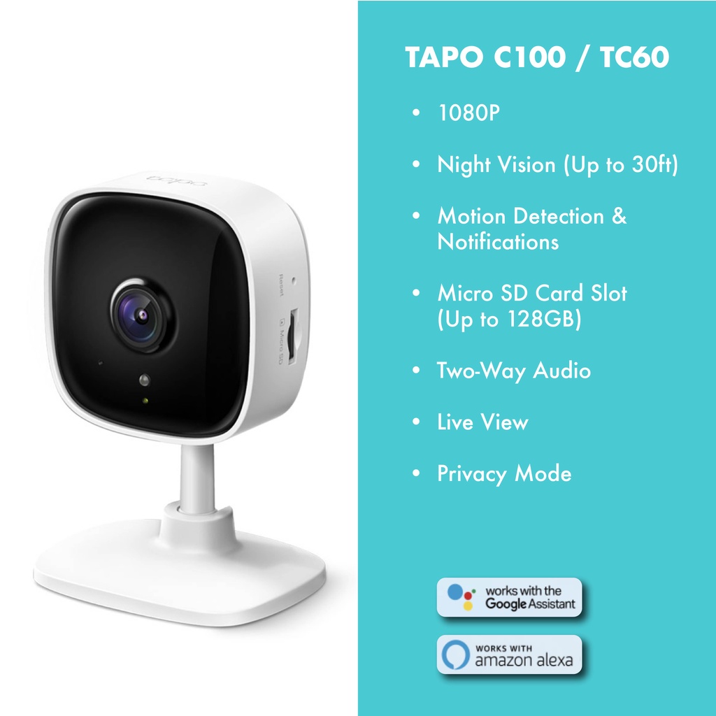 TP-Link Tapo CCTV C200 / C210 / C220/ C100 / C320WS 1080P Full HD Pan ...