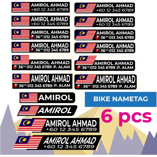 Sticker Label Bike Name Tag Premium (6pcs) | Shopee Malaysia
