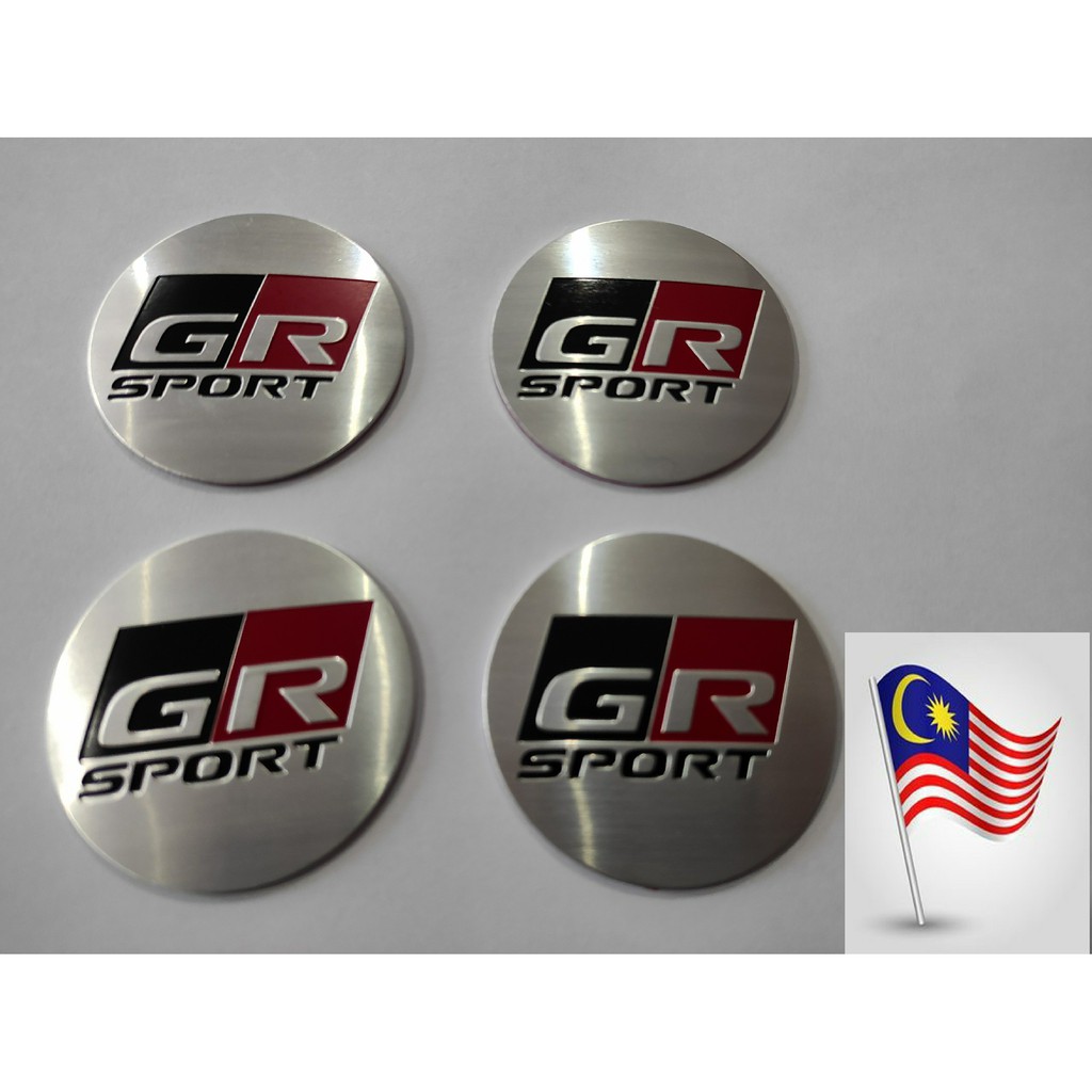 4PC toyota gr sport rim cap sticker yaris vios gt86 harrier camry gazoo ...