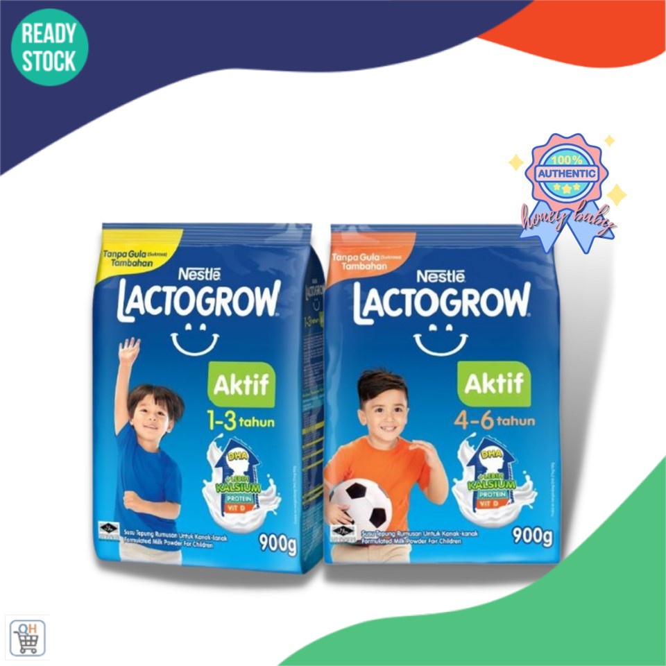 [READY STOCK] Lacto Grow Aktif Milk Powder 900g | Shopee Malaysia