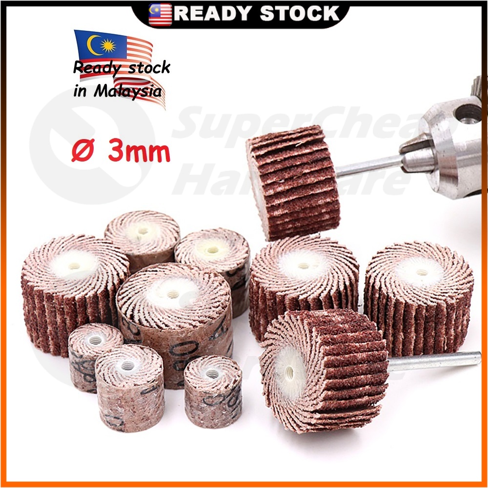 3mm Sanding Sandpaper Flap Wheel Grinding Head Grinder Burr Abrasive ...