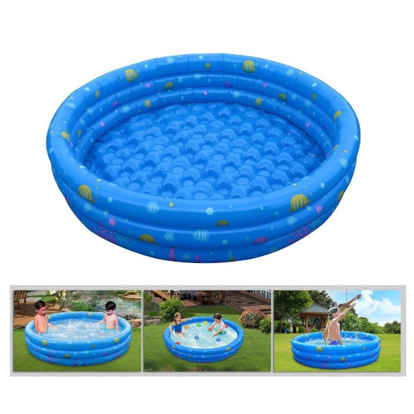 {Ready Stock} Rounded 3 Ring Kids inflatable Pool Baby/Family/Children ...