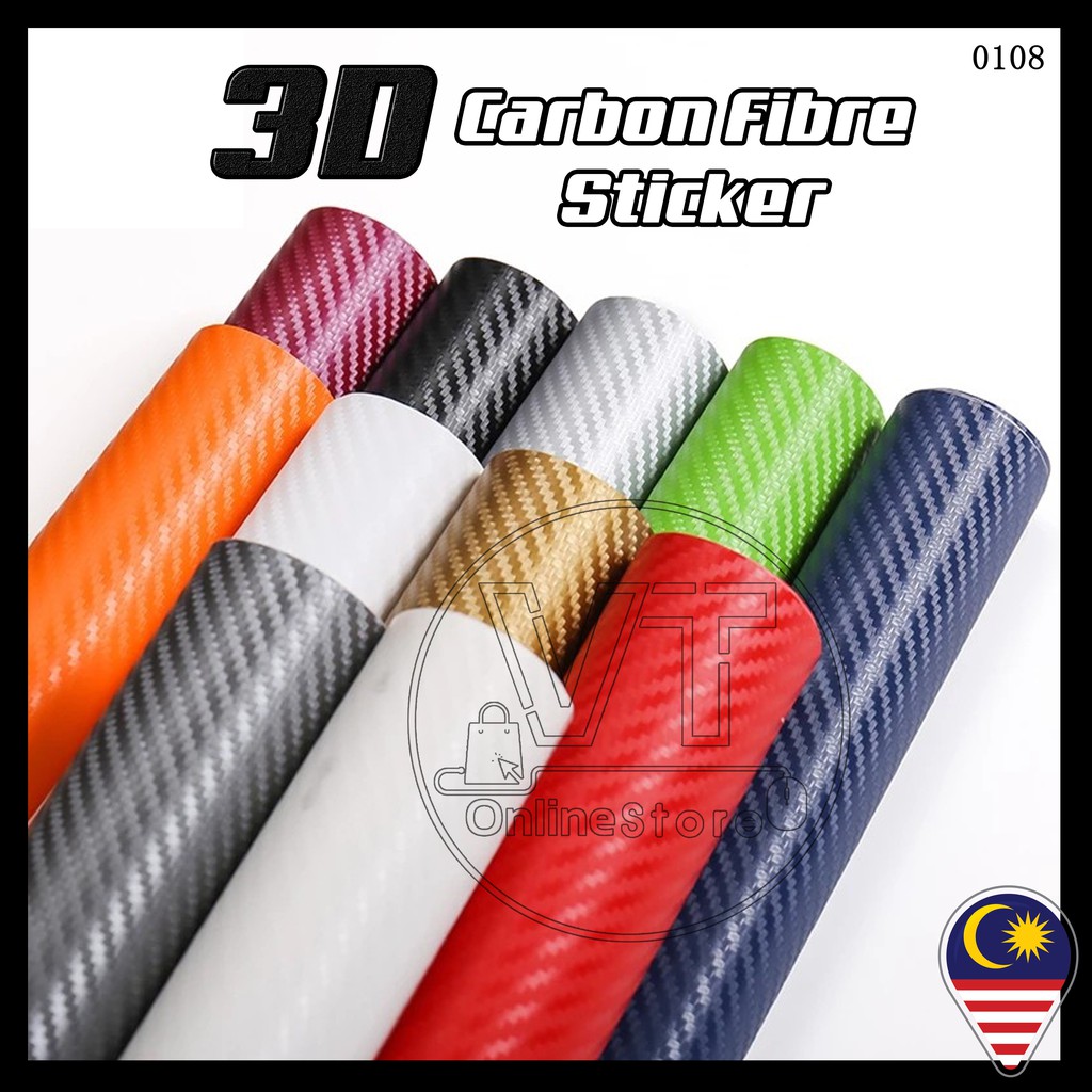 30x152cm 3D Carbon Fibre Vinyl Sheet Wrap Sticker Film Paper Decal Car ...