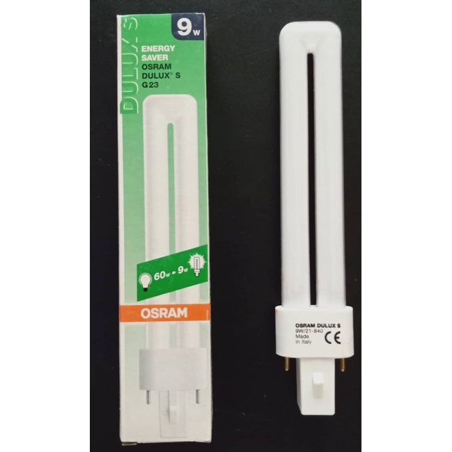 Osram Dulux-S 9W/840 (PL-S 9W) G23 Compact Fluorescent Tube (Italy ...