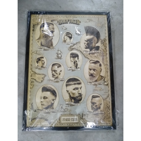 Barber vintage poster large size A2 with frame | Shopee Malaysia