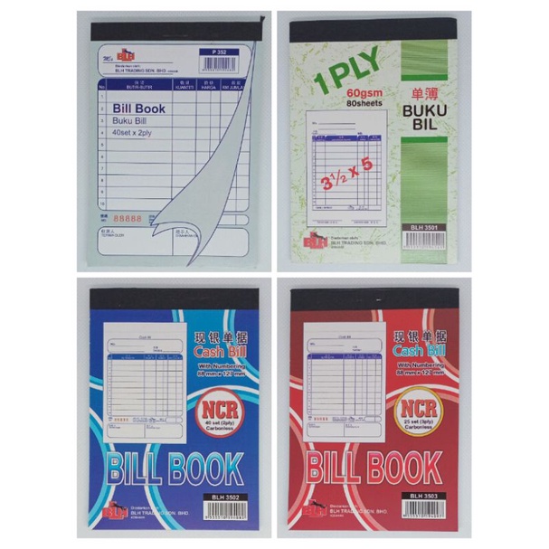 Ready Stock ～ Small Bill Book size: 88mm x 127mm / Buku Bil Kecil ...