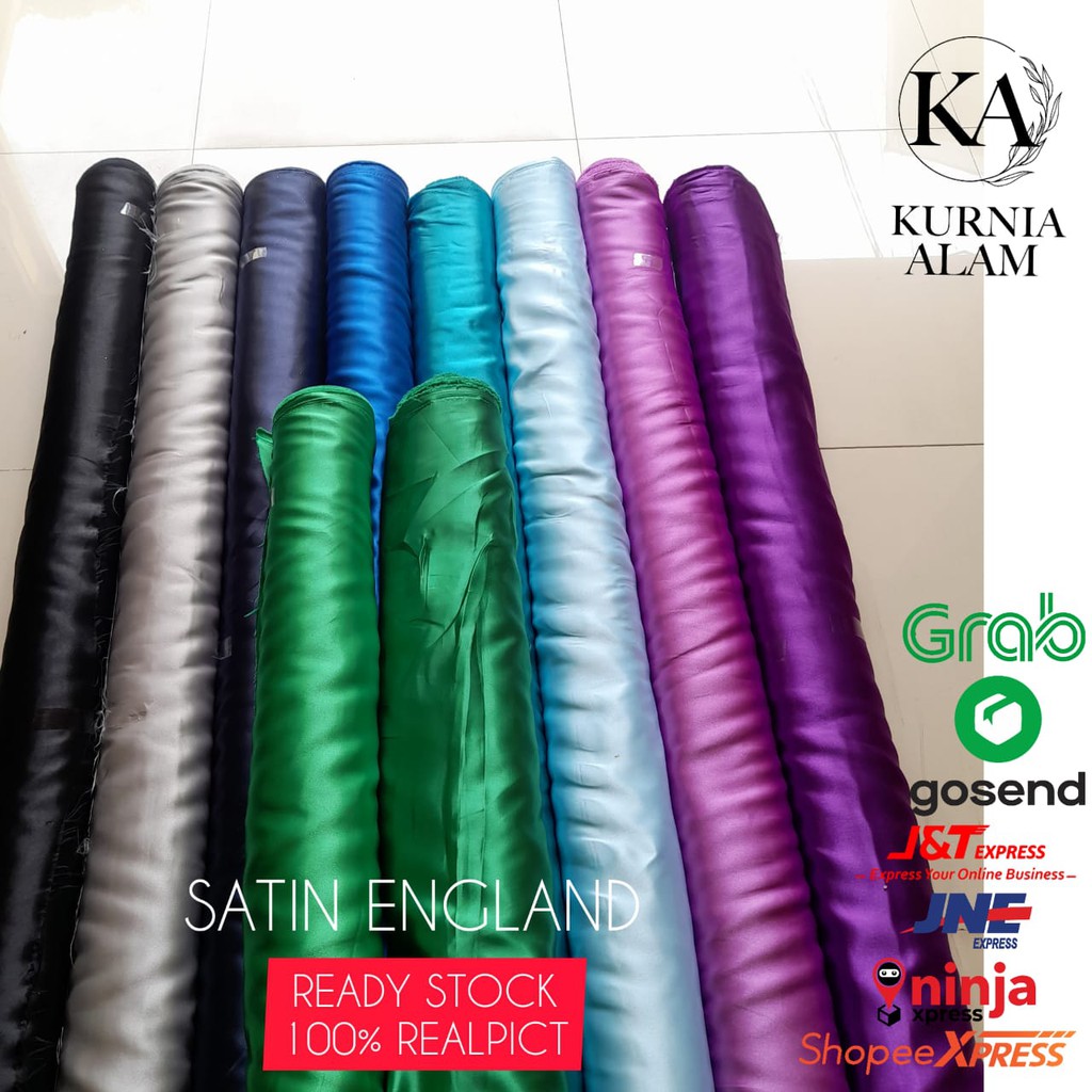 LOKAL Local Silk England ROLL Satin Fabric ROLL 45 meters Fabric Width ...