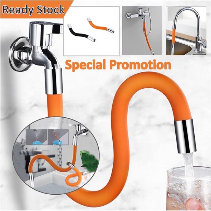 🏆🇲🇾 Flexible Hose Pipe Silicone Tube Kitchen Faucet Universal Interface ...