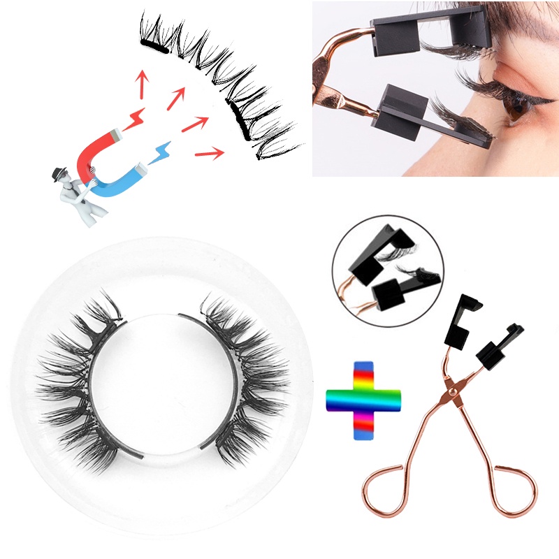 Magnetic Eyelash 1 Pairs 3D False Eyelashes 4 Piece Eyelash Magnet With ...